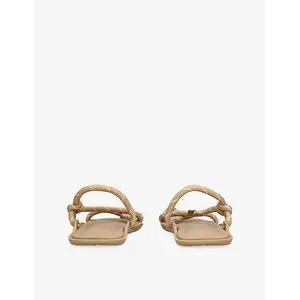 Flowze Flòwze Square Open Toe Crossover Rope Strap Sandals - Beige