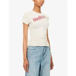 SISTERS & SEEKERS Mediocre" Slogan Print T-shirt