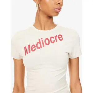 SISTERS & SEEKERS Mediocre" Slogan Print T-shirt