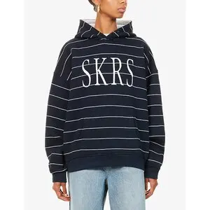 SISTERS & SEEKERS Striped Logo Cotton-blend Hoodie