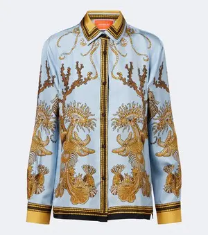 La DoubleJ Printed Silk Satin Shirt - Multicoloured