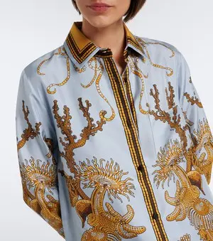 La DoubleJ Printed Silk Satin Shirt