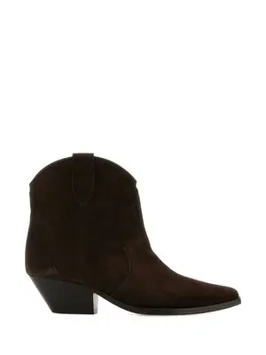 Isabel Marant Étoile Dewina Suede Cowboy Ankle Boots - Brown