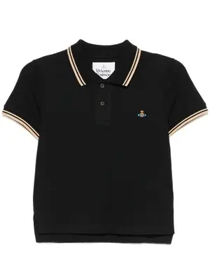 VIVIENNE WESTWOOD Classic Polo Shirt With Orb Embroidery - Black