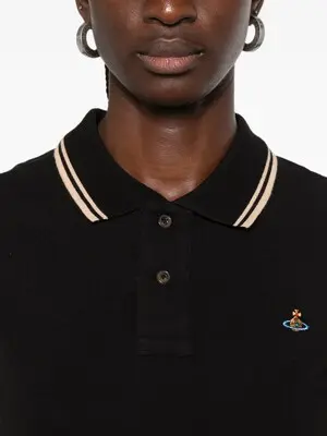 VIVIENNE WESTWOOD Classic Polo Shirt With Orb Embroidery - Black