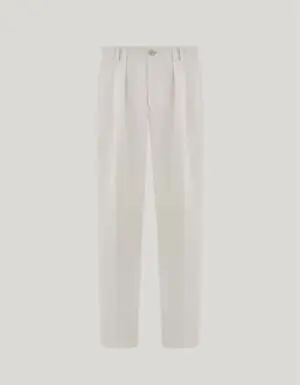 Canali Cotton Gabardine Double-pleated Trousers