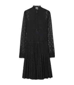 Burberry Lace Check Midi Dress