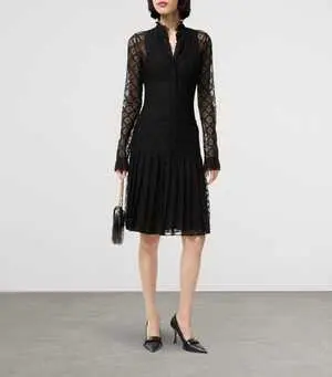 Burberry Lace Check Midi Dress