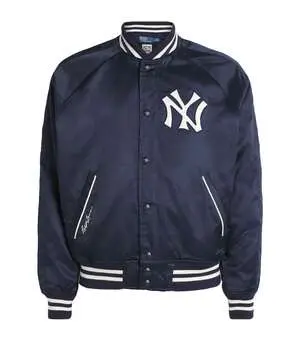 Polo Ralph Lauren Satin Yankees Bomber Jacket - Navy