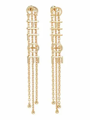 Chloé Orecchini Pendenti Con Logo - Gold