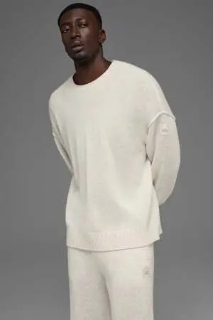 Alo Yoga Wool Cashmere Blend Crewneck Sweater - Bone Heather