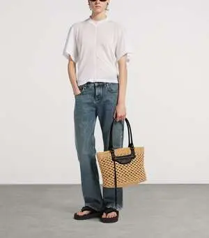 Balenciaga Raffia-lambskin Le City Basket Bag