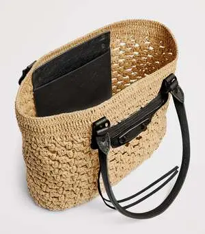 Balenciaga Raffia-lambskin Le City Basket Bag
