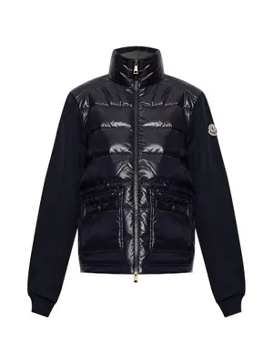 Moncler Wool And Nylon Padded Cardigan - Blue