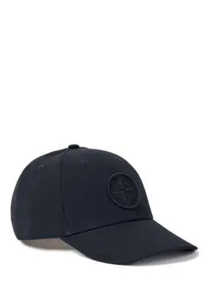 Stone Island STONE ISLAND Raised Logo Embroidered Cotton Baseball Cap Blu