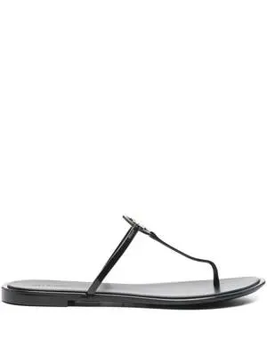 Tory Burch Chic Slip-on Sandals With Gold-tone Logo