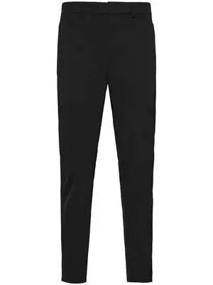 Prada Recycled Polyester Stretch Trousers - Nero
