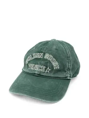 GOLDEN GOOSE Cotton Twill Baseball Cap With Embroidered Logo - Verde