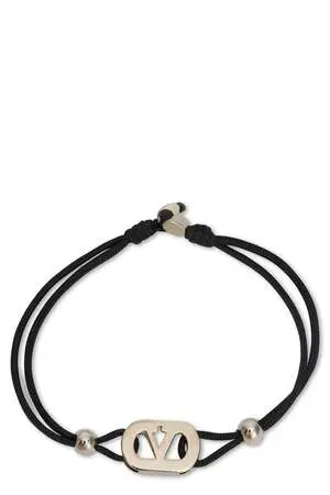 Valentino Garavani Metallic Logo Oval Bracelet - Black