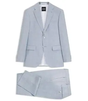 BOSS Two-piece Regular-fit Suit In Checked Fabric