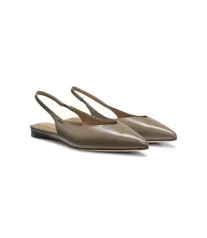 BOSS Leather Slingback Pumps - Beige