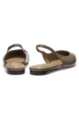 BOSS Leather Slingback Pumps - Beige
