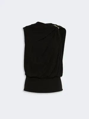 Max Mara Draped Fluid Jersey Top
