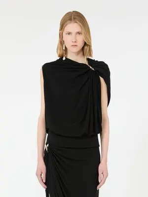 Max Mara Draped Fluid Jersey Top