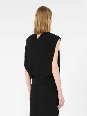 Max Mara Draped Fluid Jersey Top