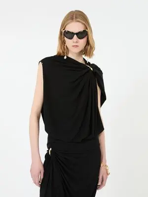 Max Mara Draped Fluid Jersey Top