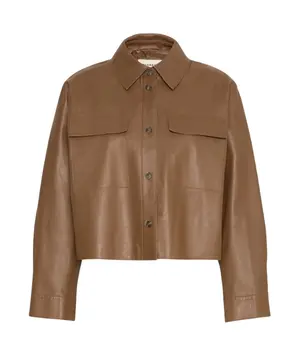 Max Mara Nappa Leather Shirt Jacket - Brown