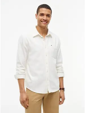 Tommy Hilfiger Relaxed Fit Chambray Pocket Shirt - Ecru