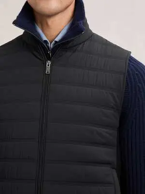 REISS Newford Funnel-neck Quilted Knit Gilet