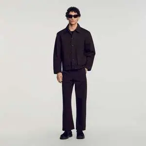 Sandro Denim Worker Jacket - Chocolate