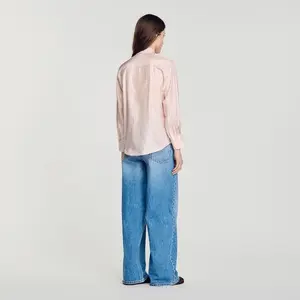 Sandro Striped Tie-neck Shirt