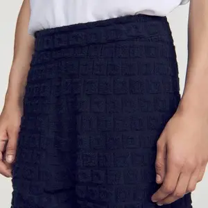 Sandro Terry Knit Geometric Motif Shorts
