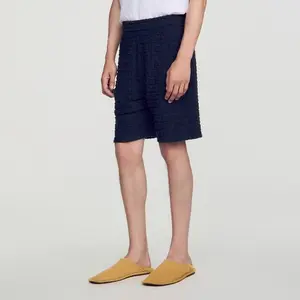 Sandro Terry Knit Geometric Motif Shorts