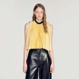 Sandro Pleated Tie-back Top