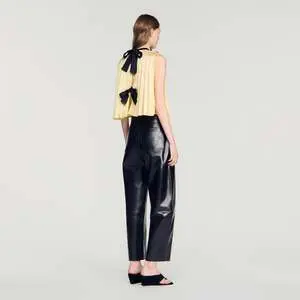 Sandro Pleated Tie-back Top