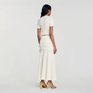 Sandro Pointelle Knit Cropped Top
