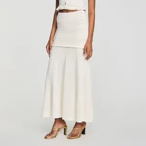 Sandro Pointelle Knit Maxi Skirt