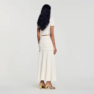 Sandro Pointelle Knit Maxi Skirt