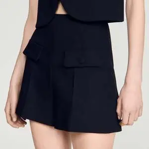 Sandro High-waisted Wool Shorts