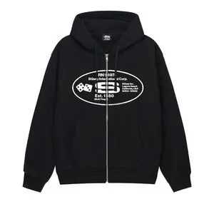 StÜssy Oval Corp. Zip Hood - Black