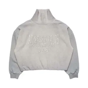 Acne Studios Fleece Sweatshirt With Logo Melange - Grey