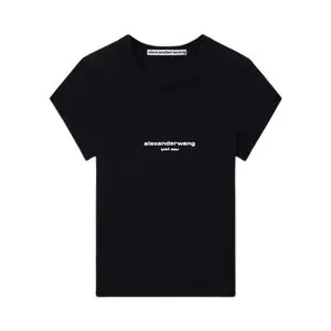 Alexander Wang Logo Print Fitted Tee - Black