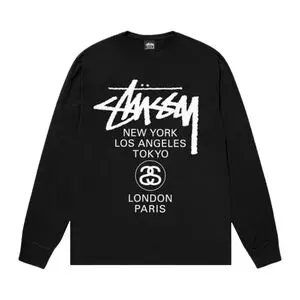 StÜssy World Tour Long-sleeve Tee - Black