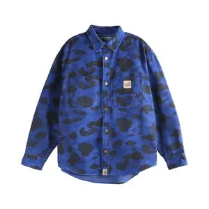 A BATHING APE Solid 1st Camo Work Long-sleeve Shirt 'navy