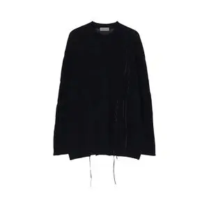 YOHJI YAMAMOTO POUR HOMME Round Neck Leather Pullover Top