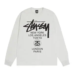StÜssy World Tour Long-sleeve Tee 'fog - Grey